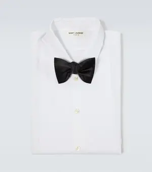 Brunello Cucinelli Silk And Cotton Satin Bow Tie - Black
