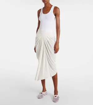 Alaïa Draped Asymmetric Midi Skirt