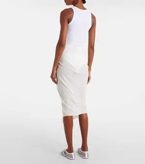 Alaïa Draped Asymmetric Midi Skirt