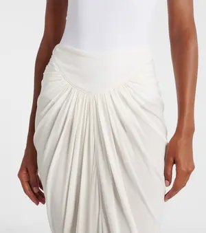 Alaïa Draped Asymmetric Midi Skirt