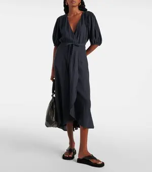Velvet By Graham & Spencer Dalene Linen Midi Dress