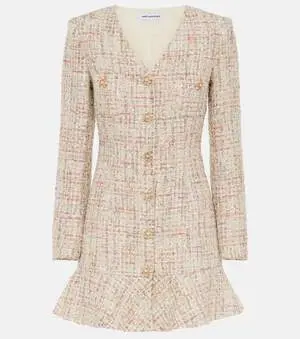SELF-PORTRAIT Embellished Bouclé Mini Dress