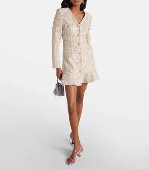 SELF-PORTRAIT Embellished Bouclé Mini Dress