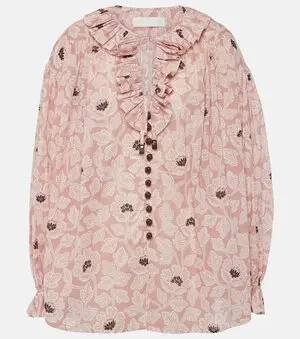 Zimmermann Ottie Floral Ruffled Top