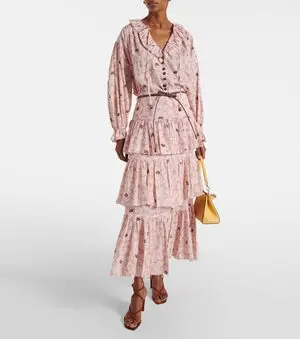 Zimmermann Ottie Floral Ruffled Top