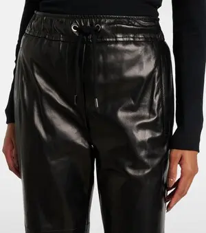 Brunello Cucinelli Leather Drawstring Pants