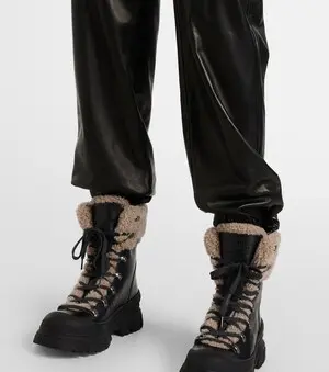 Brunello Cucinelli Leather Drawstring Pants