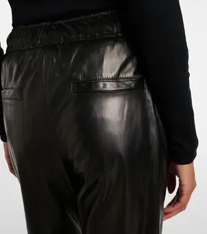 Brunello Cucinelli Leather Drawstring Pants
