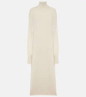 JIL SANDER Knitted Cashmere Midi Dress - White
