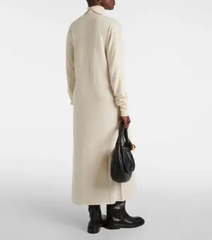 JIL SANDER Knitted Cashmere Midi Dress - White