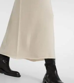 JIL SANDER Knitted Cashmere Midi Dress - White