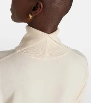 JIL SANDER Knitted Cashmere Midi Dress - White
