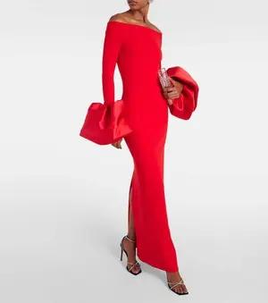 Solace London Talia Off-shoulder Gown - Red