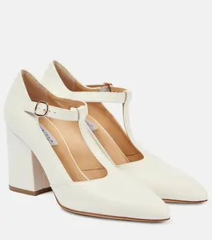 Gabriela Hearst Triana 85 Leather Pumps - White