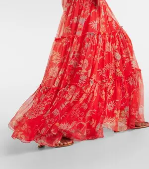 Etro Floral Print Silk Maxi Skirt