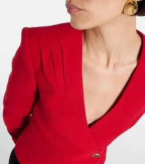 Alessandra Rich Pleated Wool Blazer