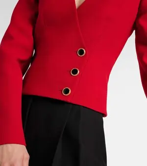 Alessandra Rich Pleated Wool Blazer