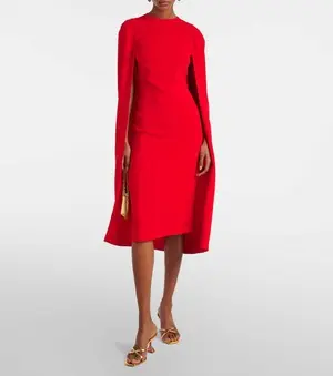 Stella McCartney Caped Midi Dress - Red