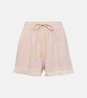 Zimmermann Pop Floral Cotton Terry Shorts