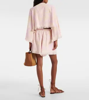 Zimmermann Pop Floral Cotton Terry Shorts