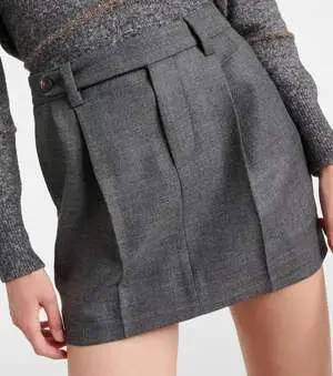 Brunello Cucinelli Pleated Virgin Wool Miniskirt