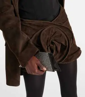 Magda Butrym Floral-appliqué Suede Miniskirt