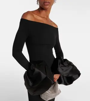 Solace London Talia Off-the-shoulder Gown - Black