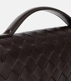 Bottega Veneta Andiamo Intrecciato Leather Clutch - Brown