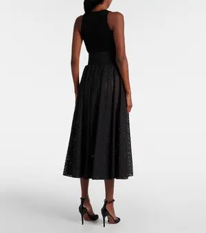 Alaïa Cotton-blend Midi Skirt
