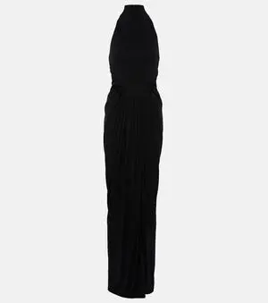 Alaïa Halterneck Draped Gown - Black