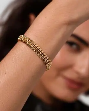 Ring Concierge Gold Braided Chain Bracelet