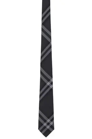 Burberry Check Standard Neck Tie - Charcoal