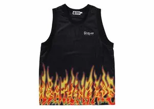 A BATHING APE Flame Mesh Vest - Black