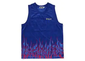 A BATHING APE Flame Mesh Vest - Blue