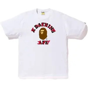 A BATHING APE Katakana College Tee Shirt Tee Shirt - White