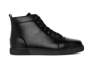CHRISTIAN LOUBOUTIN Louis Flat High-top Sneakers - Black/red