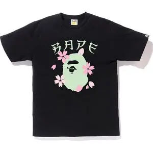 A BATHING APE Sakura Ape Head Tee Shirt - Black