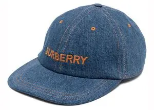 Burberry Embroidered Denim Baseball Cap - Blue