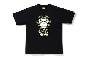 A BATHING APE Abc Camo Big Baby Milo Tee Shirt - Black/green