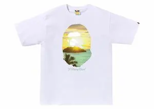 A BATHING APE A Rising Photo Tee Shirt - White