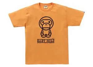 A BATHING APE Classic Baby Milo Tee Shirt - Orange