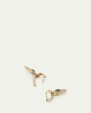 UNIFORM OBJECT 18k Yellow Gold And Diamond Vessel Huggie Earrings