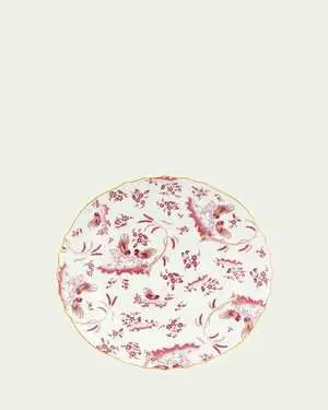 GINORI 1735 Oro Di Doccia Magenta Round Flat Plate - Gldmagnt