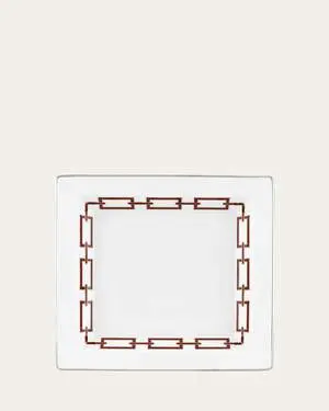 GINORI 1735 Catene Scarlatto Large Square Change Tray - Scrlet