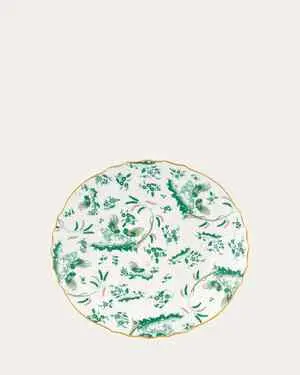 GINORI 1735 Oro Di Doccia Large Round Platter, Giada - Gldgrn