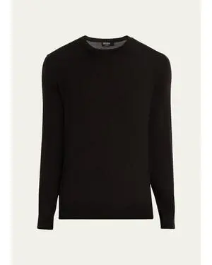 Zegna Cashseta Cashmere And Silk Crewneck Sweater - Brown