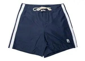 Palm Angels Logo-embroidered Side Stripe Swim Shorts - Navy Blue