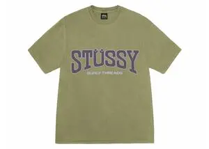 StÜssy Burly Threads Pigment Dyed Tee Shirt - Olive