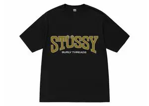 StÜssy Burly Threads Pigment Dyed Tee Shirt - Black