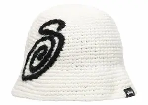 StÜssy Swirly S Knit Bucket Hat - Bone